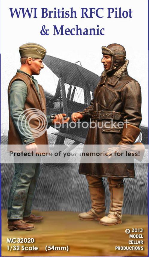 WWI British RFC Pilot & Mechanic - Vendors Board - Large Scale Planes